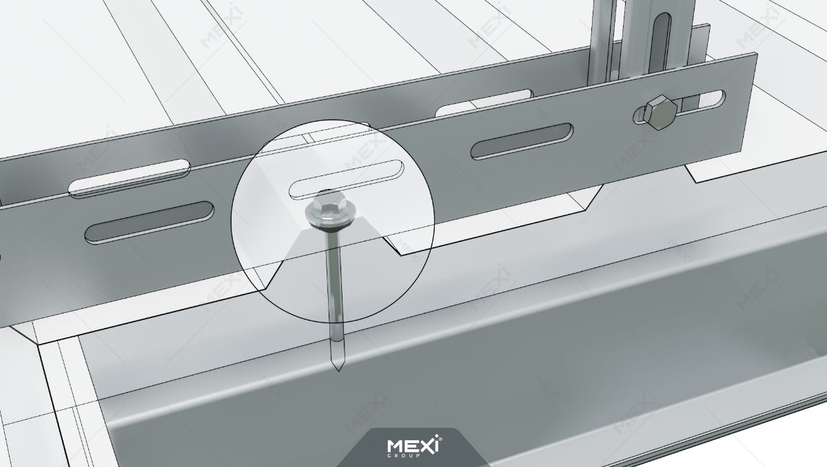 Mounting with hanger bolt for ceramic roof tiles • ASA-TC – MEXI® Steel
