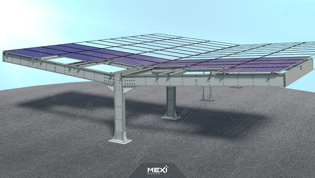 Solar carport models on lightweight steel structure – MEXI® Steel