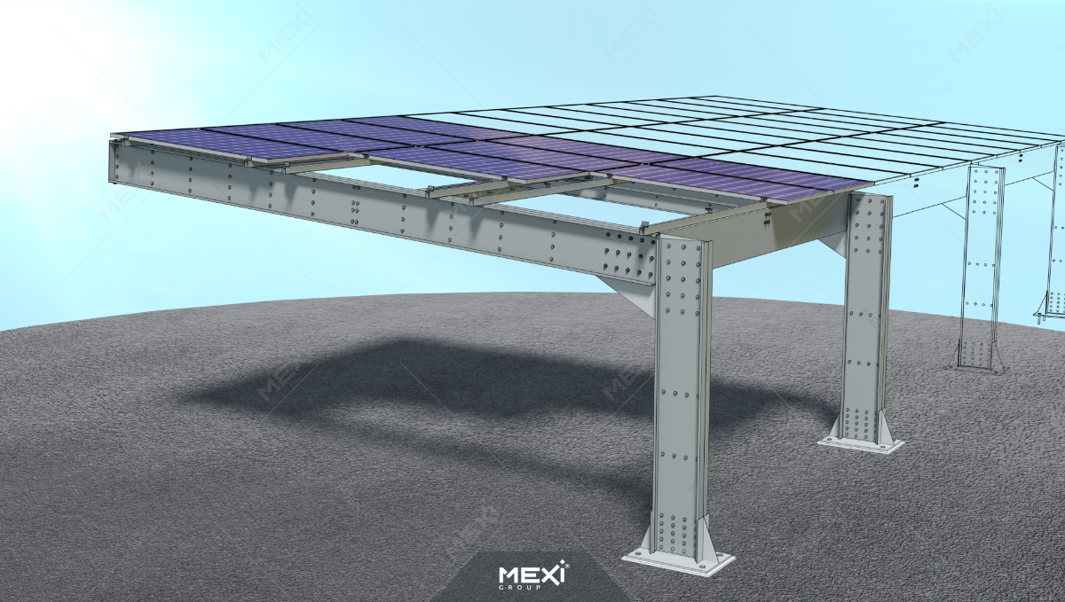 Solar carport models on lightweight steel structure – MEXI® Steel